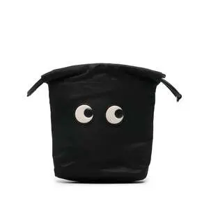 ANYA HINDMARCH Recycled Nylon Eyes Patch Drawstring Makeup Bag - Black