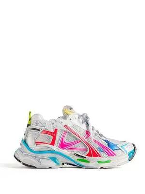 Balenciaga Mesh And Nylon Worn-out Effect Runner Sneakers - Multicolor