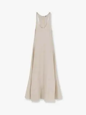 TOTEME Long Sleeveless Cotton Dress - Cream