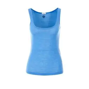 Versace Embroidered Medusa Ribbed Wool Tank Top - Blue