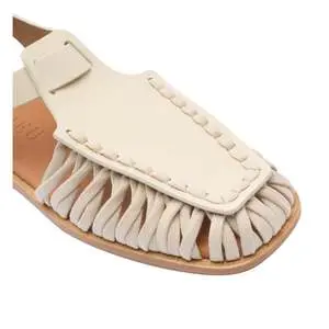 Hereu Alaro Woven Leather Sandals - White