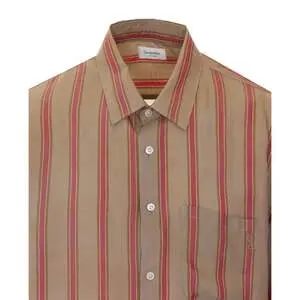 Saint Laurent Cassandre Striped Short Sleeves Shirt
