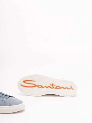 Santoni Lace-up Calf Leather Sneakers - Multicolor