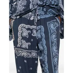 Attico Palazzo Pants With Drawstring Waist - Blue