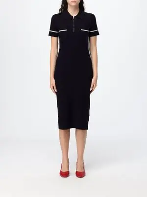 Max Mara Silk Dress With Floral Embroidery - Blue