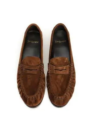 Saint Laurent Le Loafer Suede Moccasin - Brown