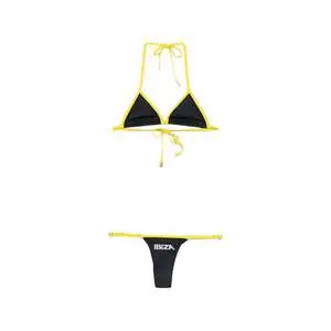 Attico Logo Print Triangle Bikini - Black