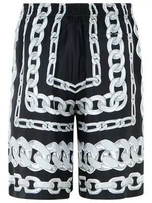 Versace Medusa Chains' Silk Bermuda Shorts