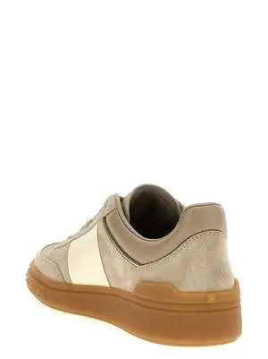 Valentino Garavani Upvillage" Suede Sneakers With Embossed Logo - Cream