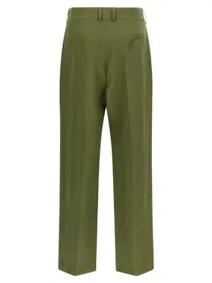 BLAZÉ MILANO Mid-day Sun Fox" Linen Trousers - Green