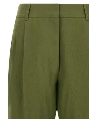 BLAZÉ MILANO Mid-day Sun Fox" Linen Trousers - Green
