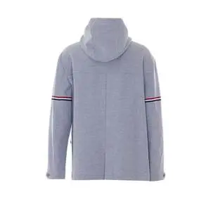 Thom Browne Oversize Zip-up Parka With Striped Logo Detail
