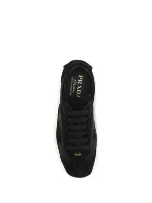 Prada Montecarlo Re-edition 2005 Suede And Re-nylon Sneakers - Black