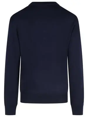 Balmain Merino Wool Sweater With Contrast Logo