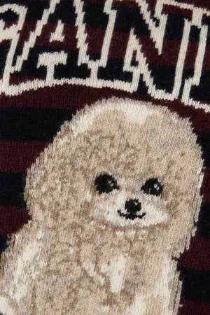 GANNI Striped Knitwear With Graphic Detail - Multicolor