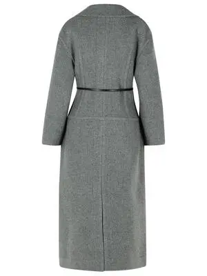 JIL SANDER Virgin Wool Coat With Leather Belt