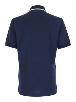 Dolce & Gabbana Blue Polo Shirt With Logo On The Front In Tech Fabric For