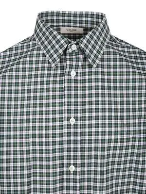 Celine Wide Tartan Shirt - Green