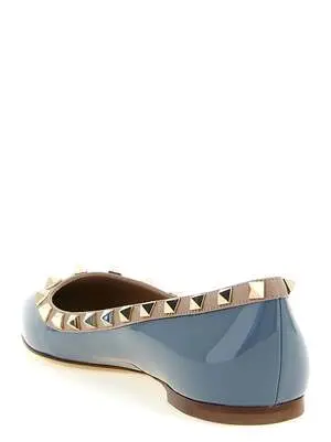 Valentino Garavani Rockstud Patent Leather Ballet Flats