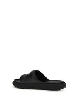 Moncler Altive Logo Strap Slippers - Black