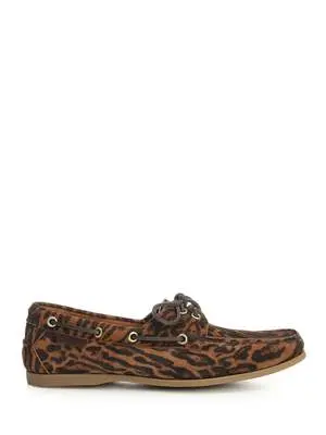 TOM FORD Ocelot Print Suede Boat Shoes - Multicolor