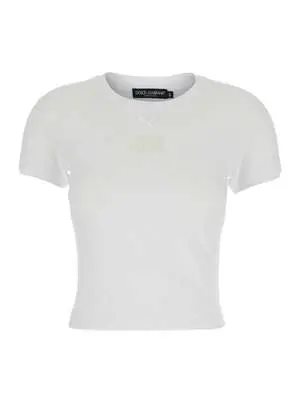 Dolce & Gabbana Cotton Crewneck T-shirt With Bow Detail - Multicolor