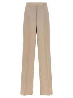 Max Mara Mxmgirone High Waist Wide Leg Trousers - Cream