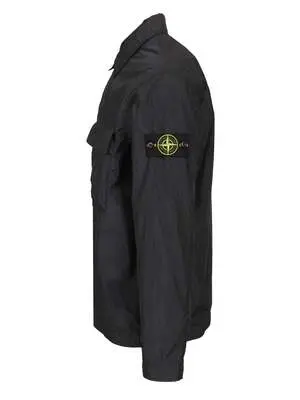 Stone Island Overshirt In Lightweight Recycled Nylon Reps - Blue