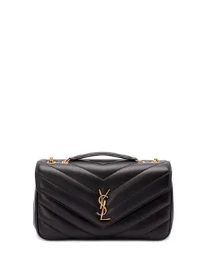 Saint Laurent Matelassé Lambskin Loulou Medium Bag - Black