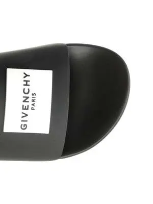 Givenchy Rubber Slides With Logo - Black