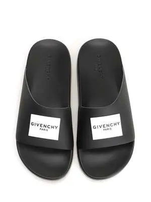 Givenchy Rubber Slides With Logo - Black