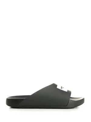 Givenchy Rubber Slides With Logo - Black