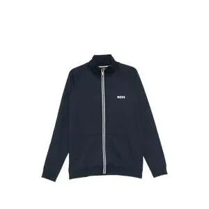 BOSS Navy Cotton Zip-up Sweatshirt