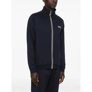 BOSS Navy Cotton Zip-up Sweatshirt