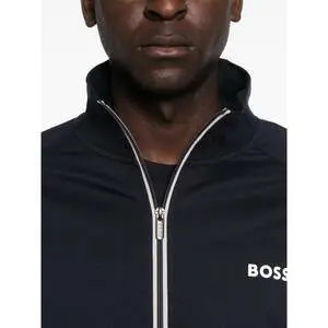 BOSS Navy Cotton Zip-up Sweatshirt