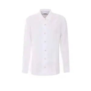 Brunello Cucinelli Easy Fit Linen Shirt With Crete - White