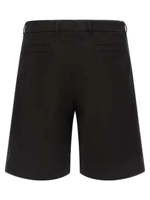 Brunello Cucinelli Garment-dyed American Pima Cotton Gabardine Bermuda Shorts - Black