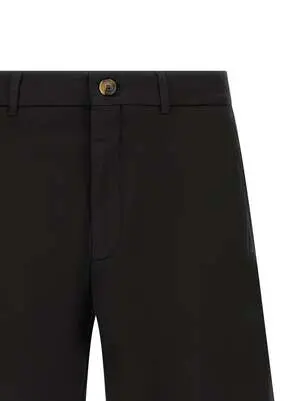 Brunello Cucinelli Garment-dyed American Pima Cotton Gabardine Bermuda Shorts - Black
