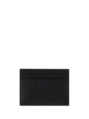 Saint Laurent Matelassé Leather Cardholder - Black