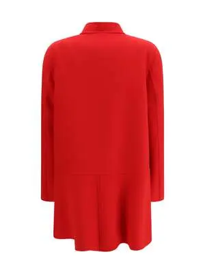 Valentino Garavani Single-breasted Compact Drap Coat - Red