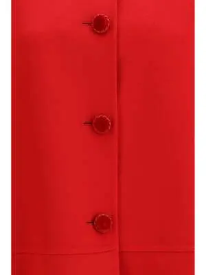 Valentino Garavani Single-breasted Compact Drap Coat - Red