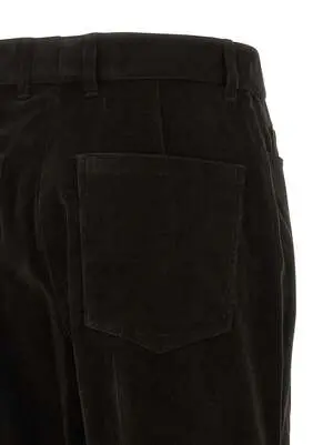 FERRAGAMO Velvet Flared Trousers With High Waist