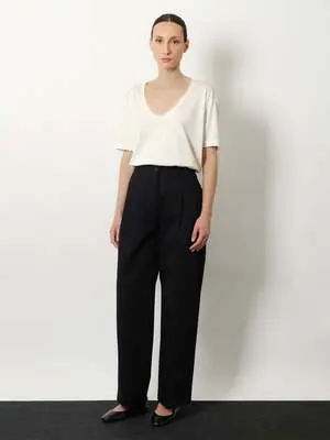 TOTEME Silk And Cotton Blend V-neck T-shirt