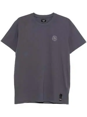 Fendi Ff Postcards Logo Print Cotton T-shirt - Blue