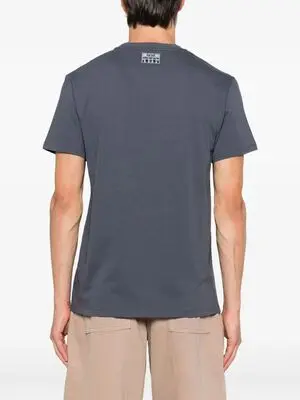 Fendi Ff Postcards Logo Print Cotton T-shirt - Blue