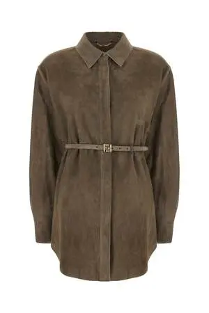 Fendi Suede Belted Shirt