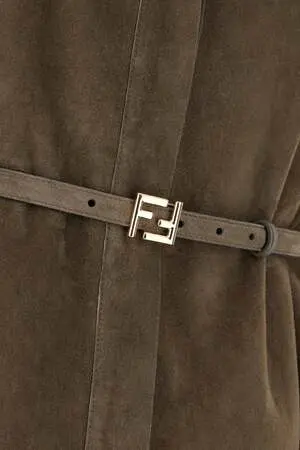 Fendi Suede Belted Shirt