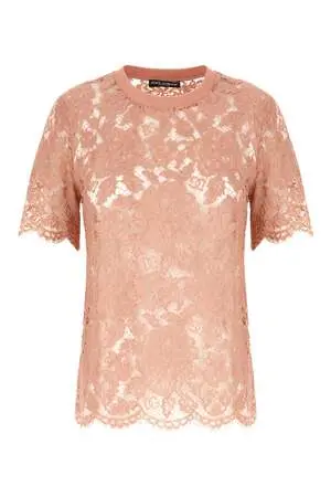 Dolce & Gabbana DOLCE & GABBANA Short Sleeve Lace Shirt Multicolor