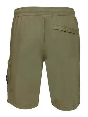 Stone Island Organic Cotton Fleece Bermuda Shorts - Green