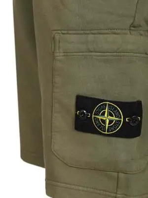 Stone Island Organic Cotton Fleece Bermuda Shorts - Green